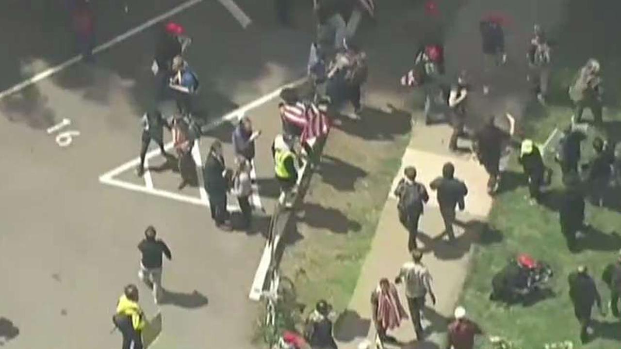 Pro And Anti Trump Demonstrators Clash In California Fox News Video