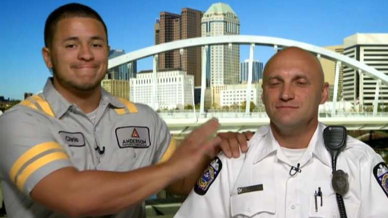 Man reunites with cop who saved him from drowning | Fox News Video