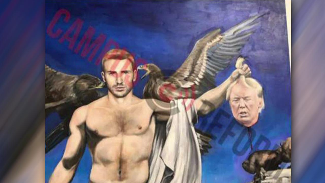 University displays professor's painting of a beheaded Trump | Fox News ...
